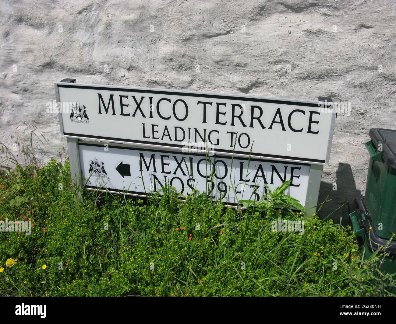 Mexico Terrace street sign. Mexico Towans Beach. South west coast path ...