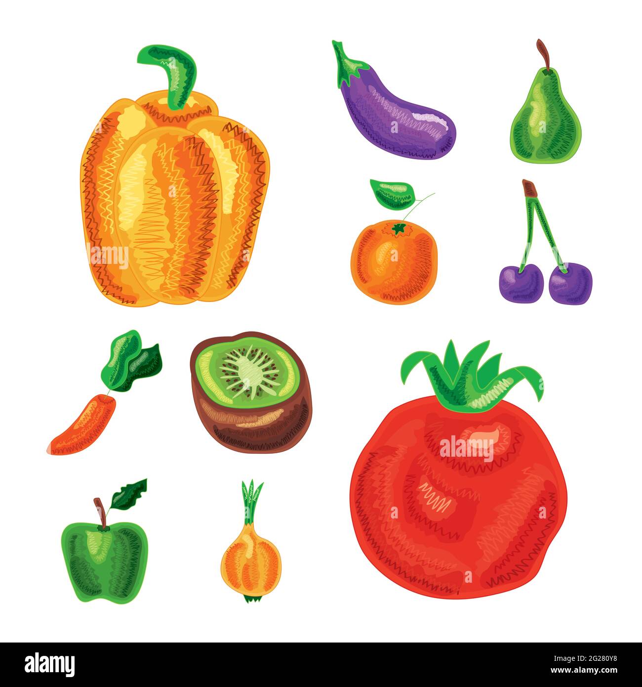 ten healthy food set icons Stock Vector Image & Art - Alamy