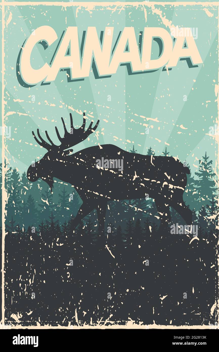 canada day poster with moose silhouette Stock Vector Image & Art - Alamy