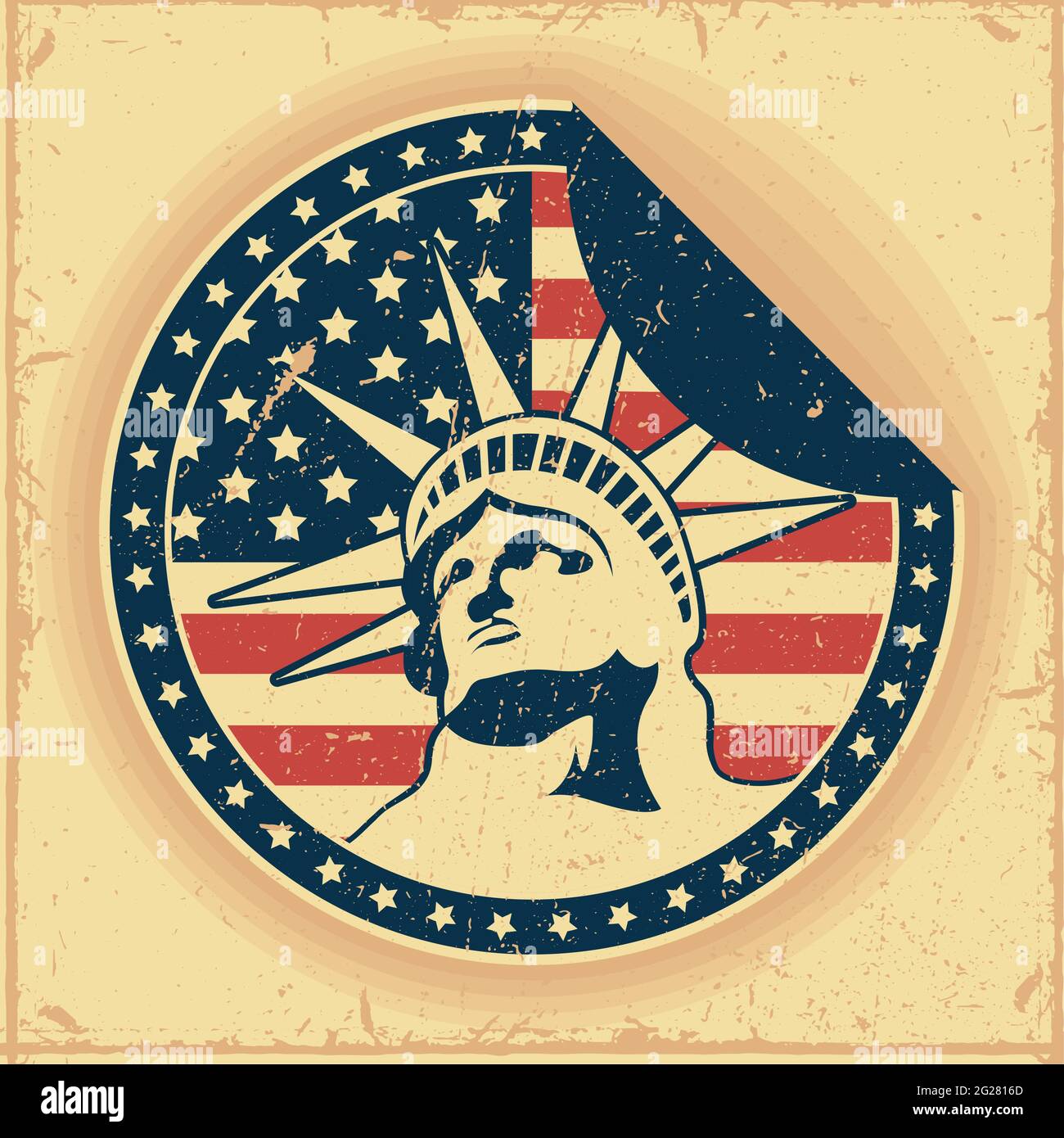 usa circular sticker with liberty statue Stock Vector Image & Art - Alamy