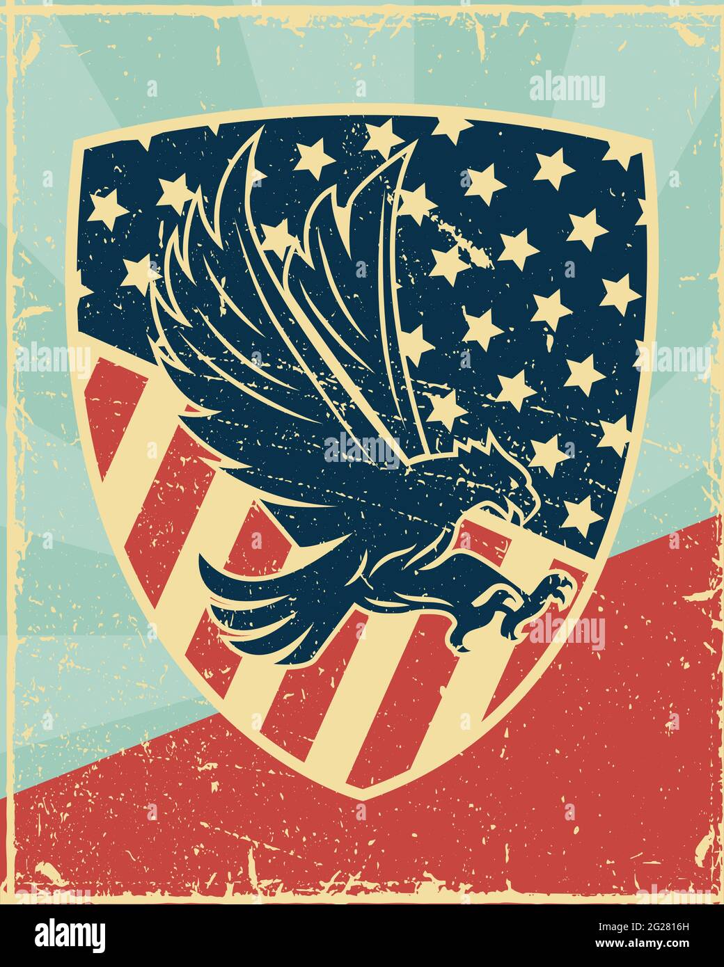 usa shield poster with eagle bald Stock Vector Image & Art - Alamy
