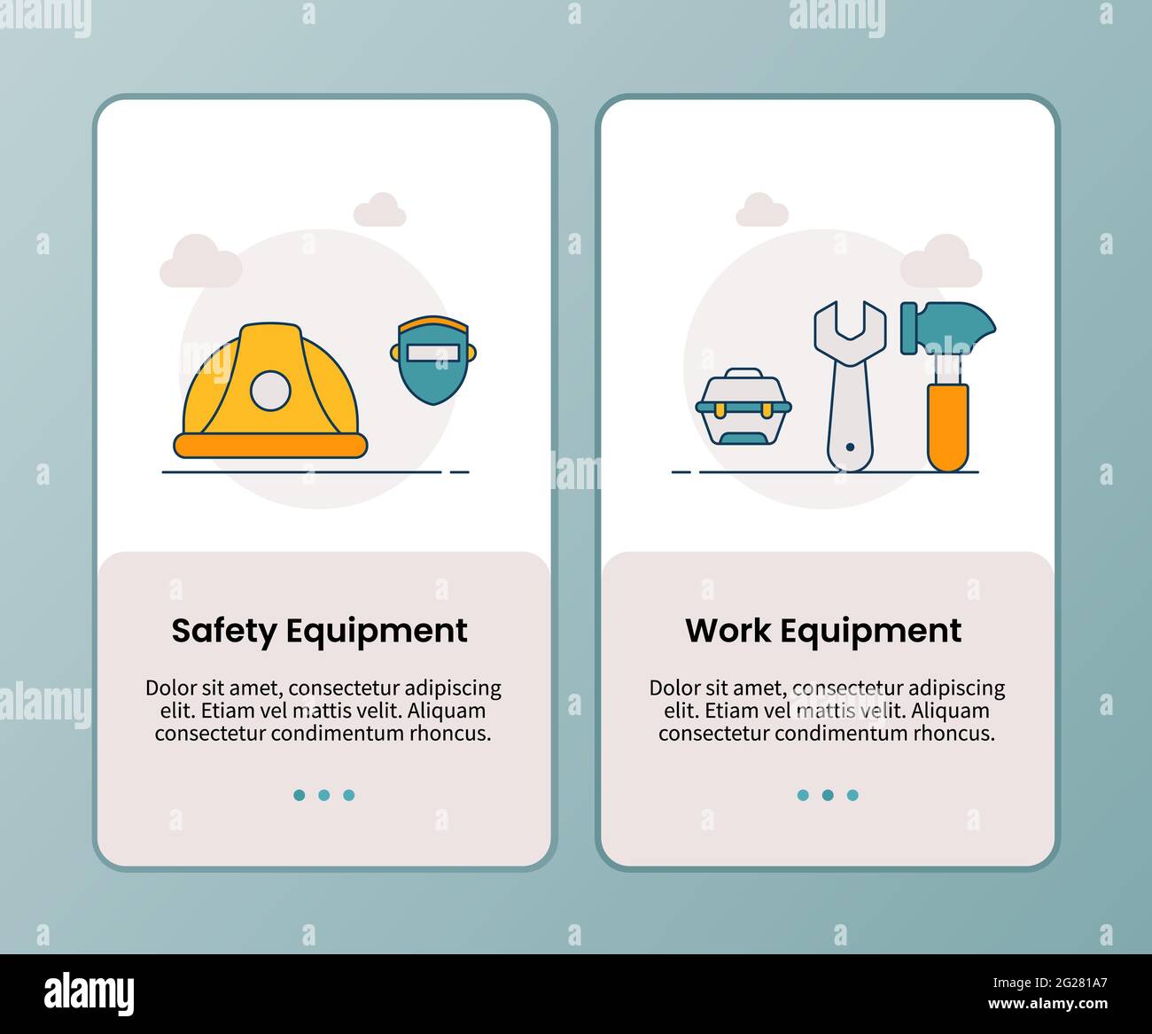 safety equipment work equipment campaign for onboarding mobile apps ...