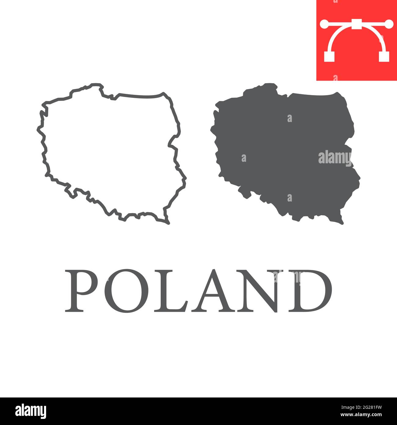 Map of Poland line and glyph icon Stock Vector Image & Art - Alamy