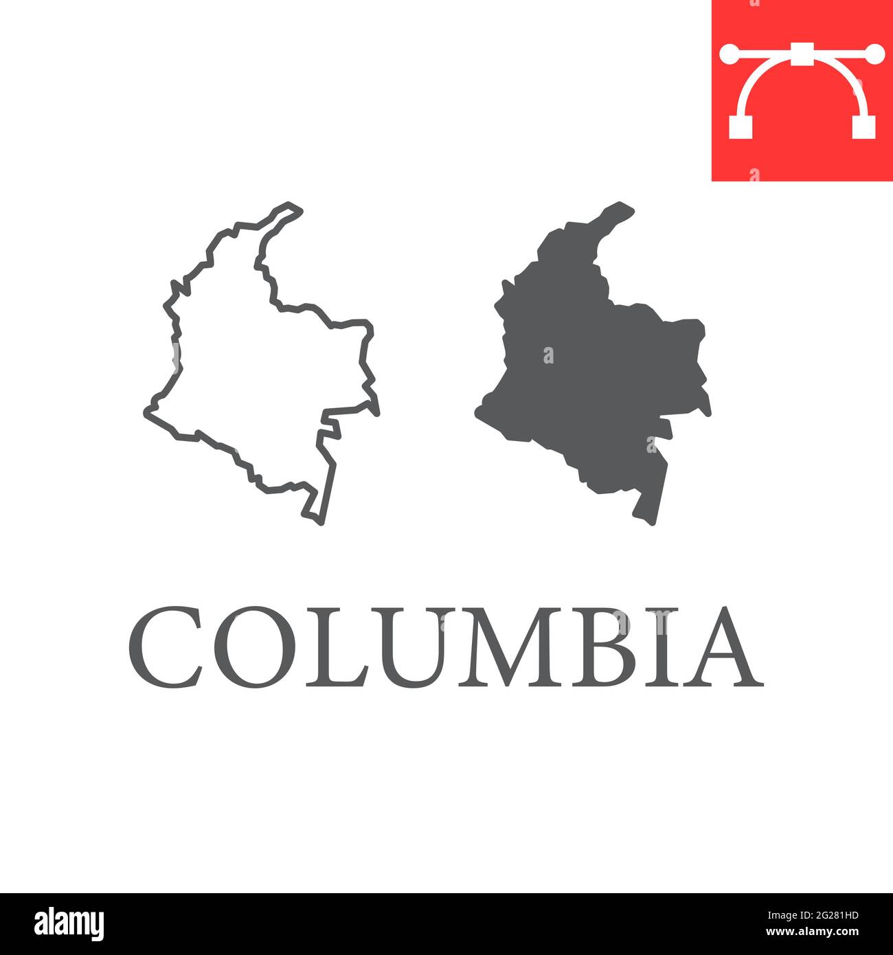 Map of Colombia line and glyph icon Stock Vector Image & Art - Alamy
