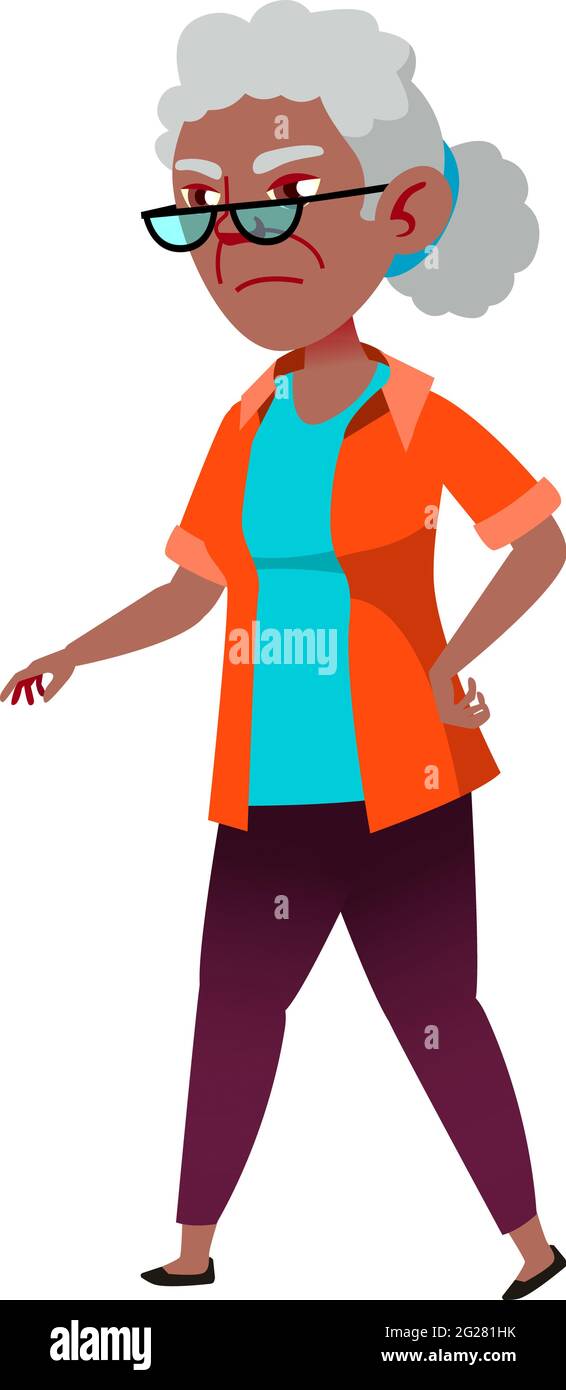 sad granny searching kids on playground cartoon vector Stock Vector ...