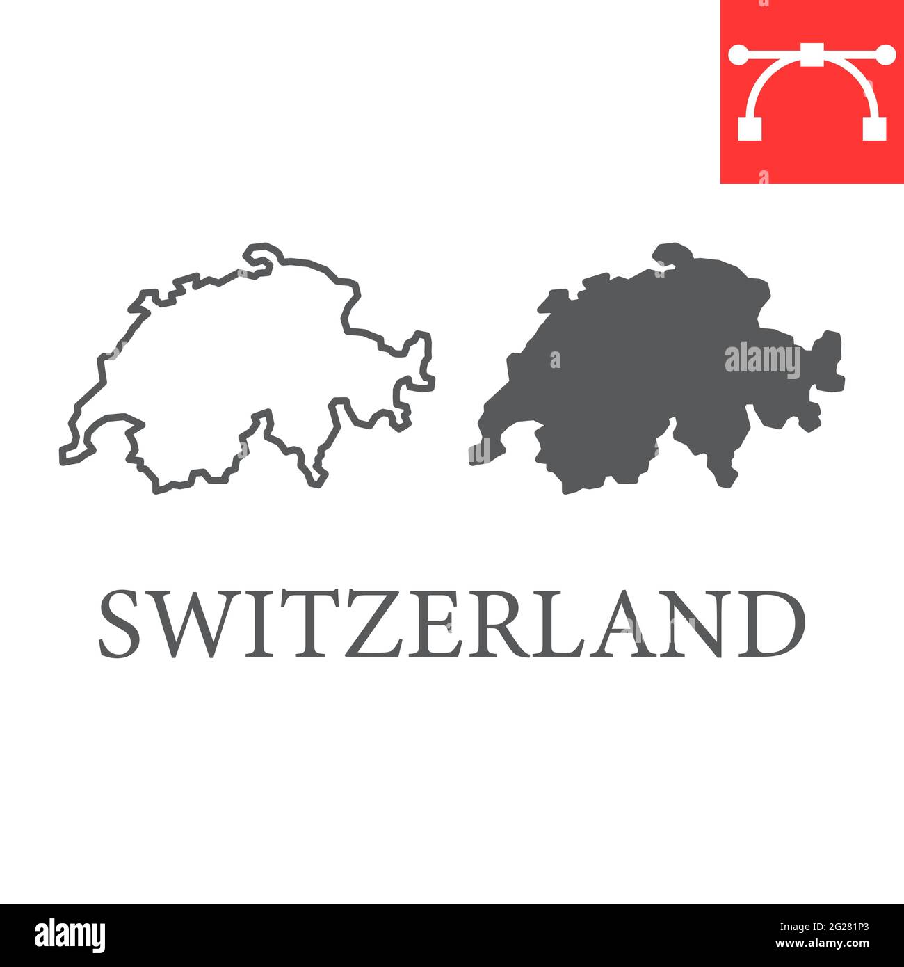 Map of Switzerland line and glyph icon Stock Vector Image & Art - Alamy