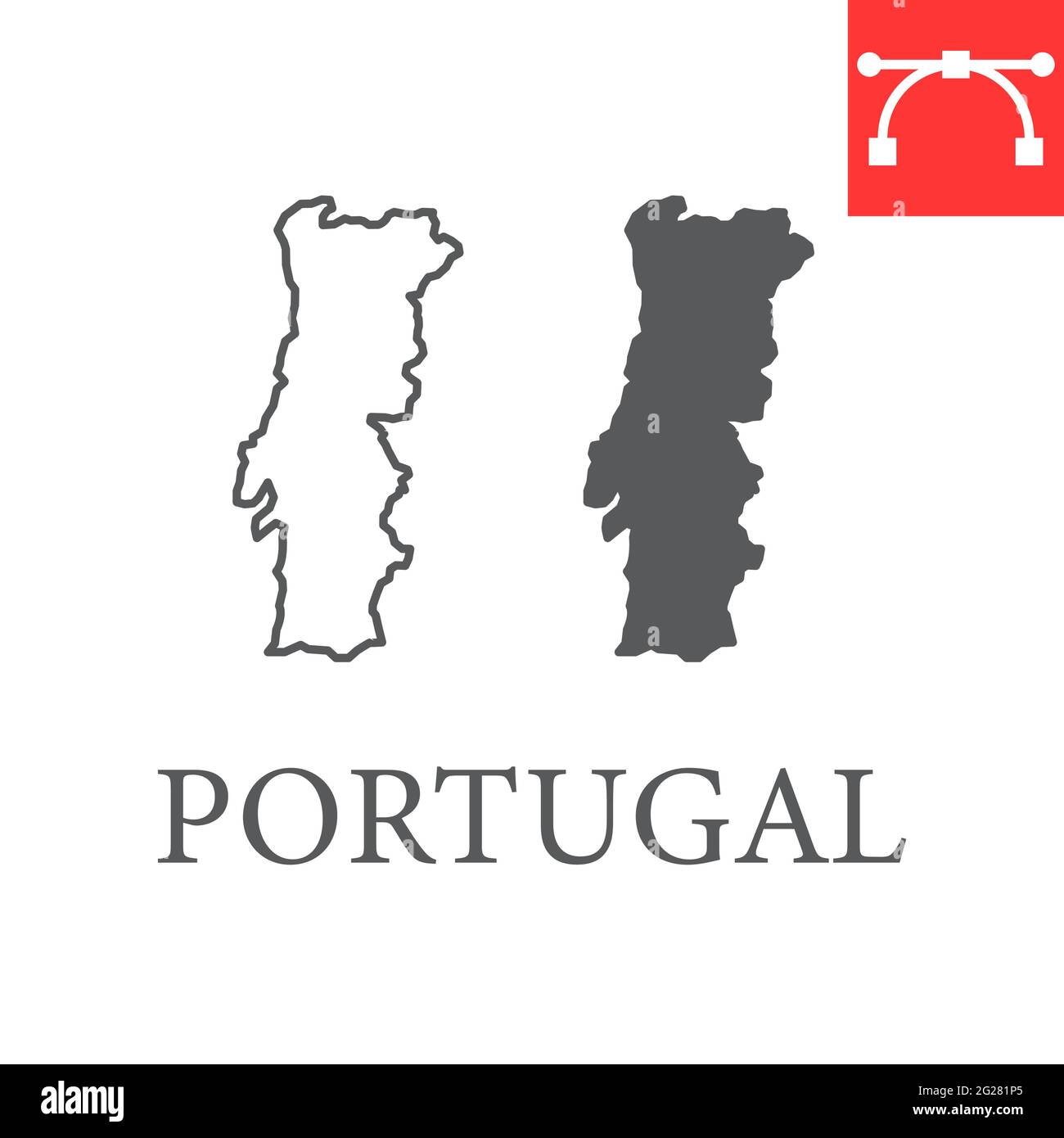 Map of Portugal line and glyph icon Stock Vector Image & Art - Alamy