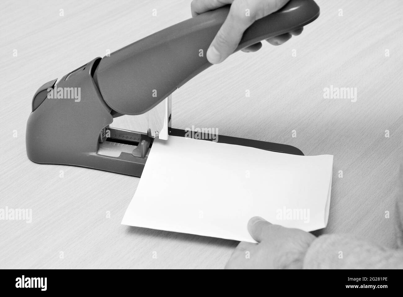 Document stationary stapler office Black and White Stock Photos ...