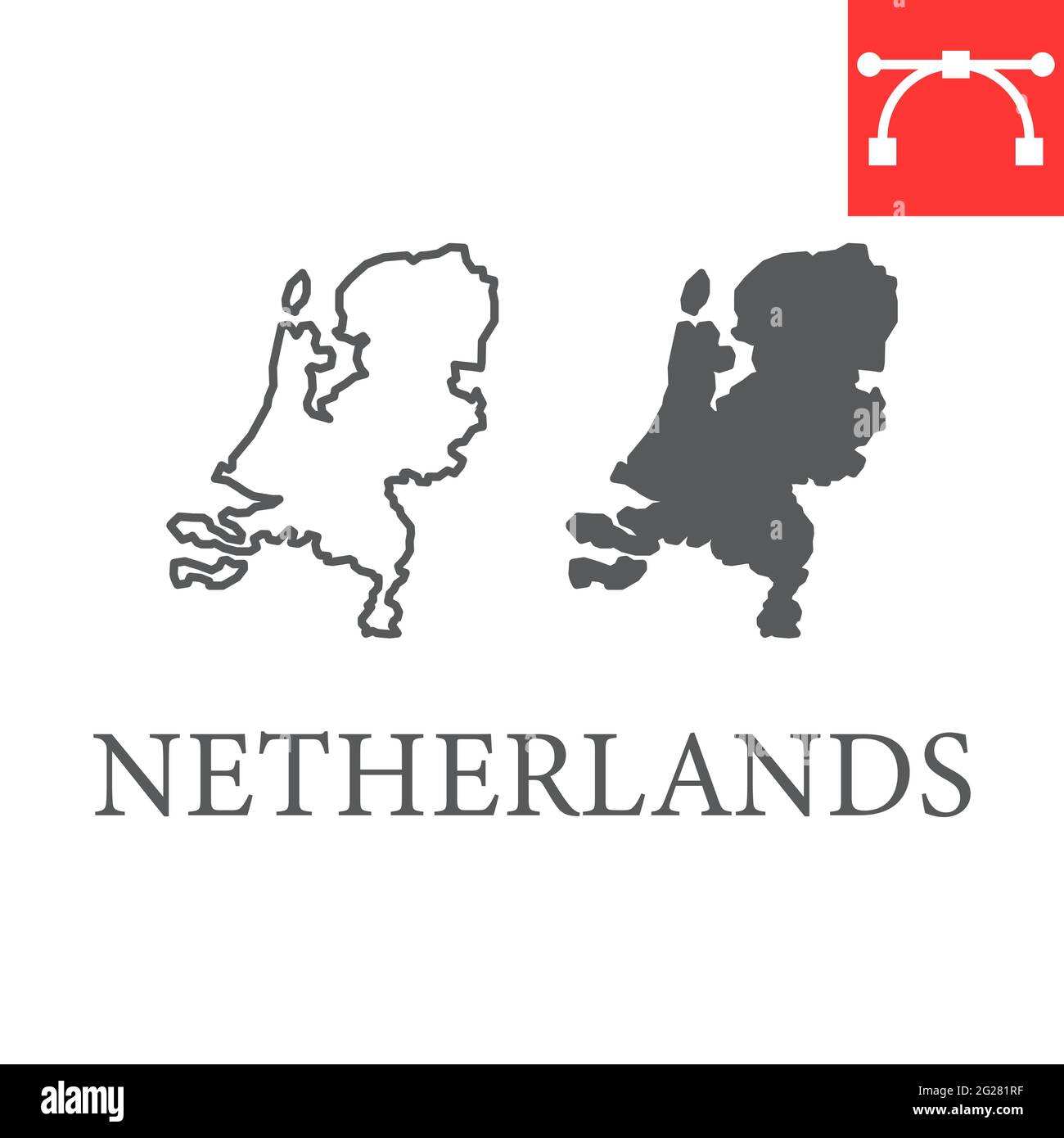 Map of Netherlands line and glyph icon Stock Vector Image & Art - Alamy