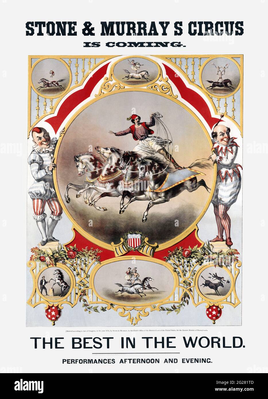 Vintage poster for Stone & Murray's Circus, circa 1870 Stock Photo - Alamy