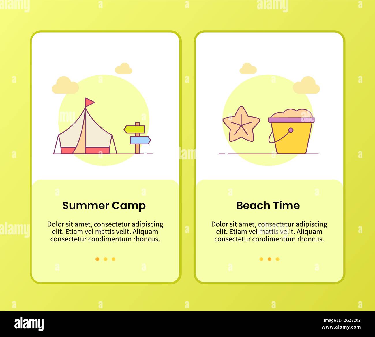 summer camp beach time campaign for onboarding mobile apps application ...