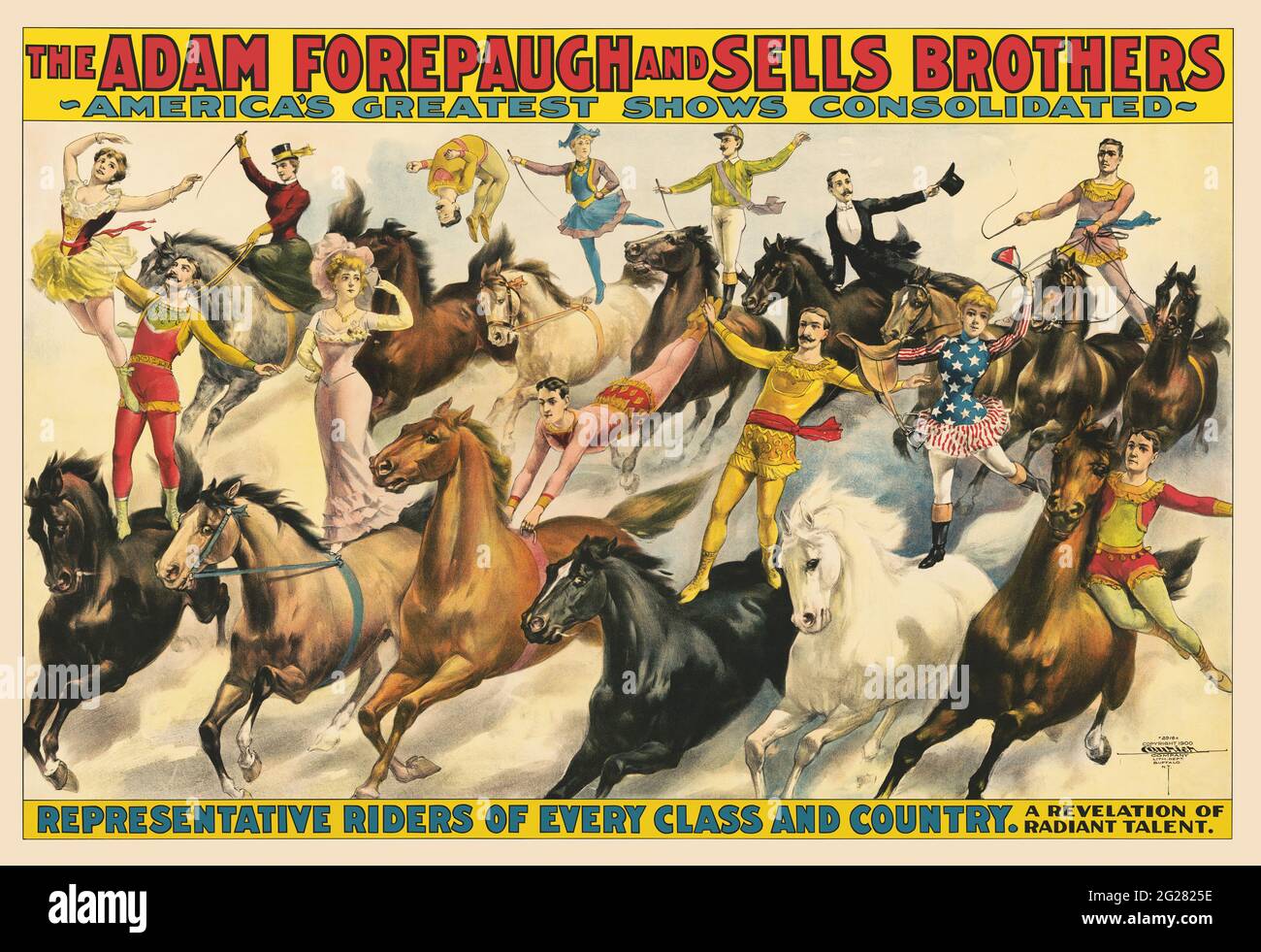 Vintage poster of The Adam Forepaugh and Sells Brothers circus Stock ...