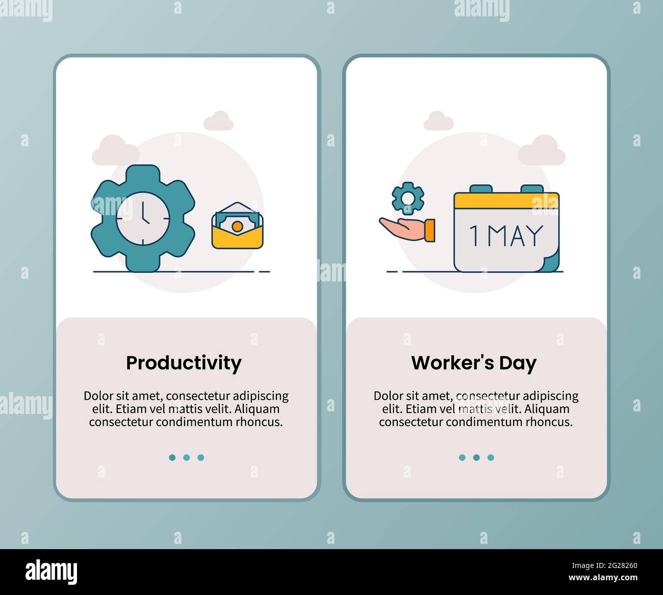 productivity worker's day campaign for onboarding mobile apps ...