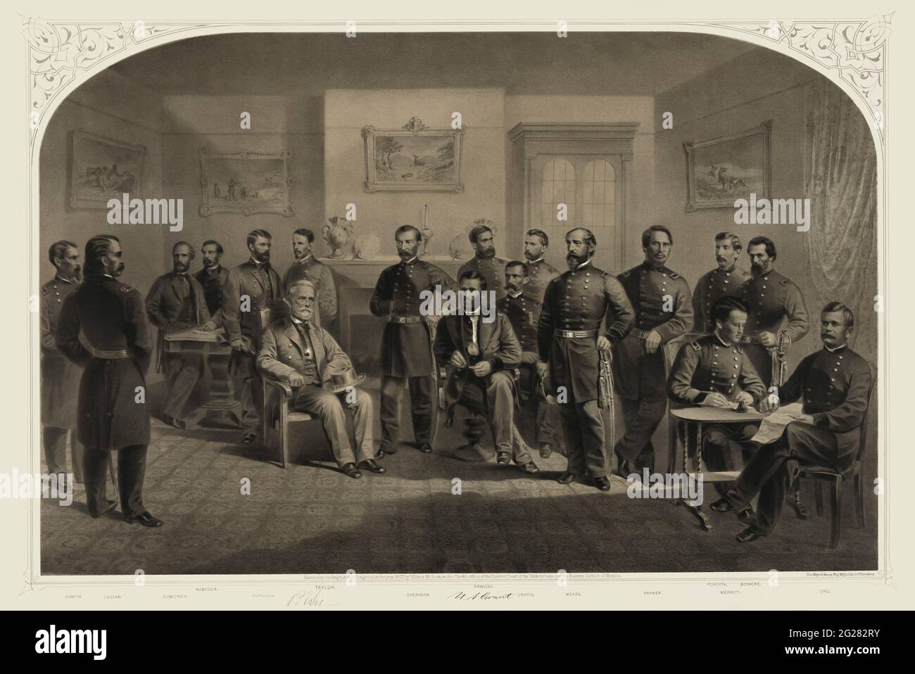 Robert e lee surrender ulysses s grant civil war hi-res stock ...