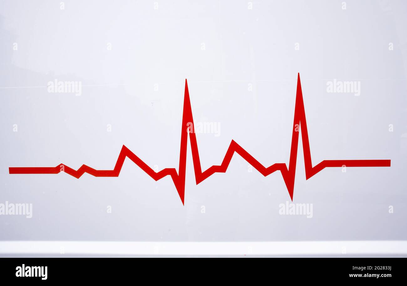 red electrocardiogram line Stock Photo - Alamy