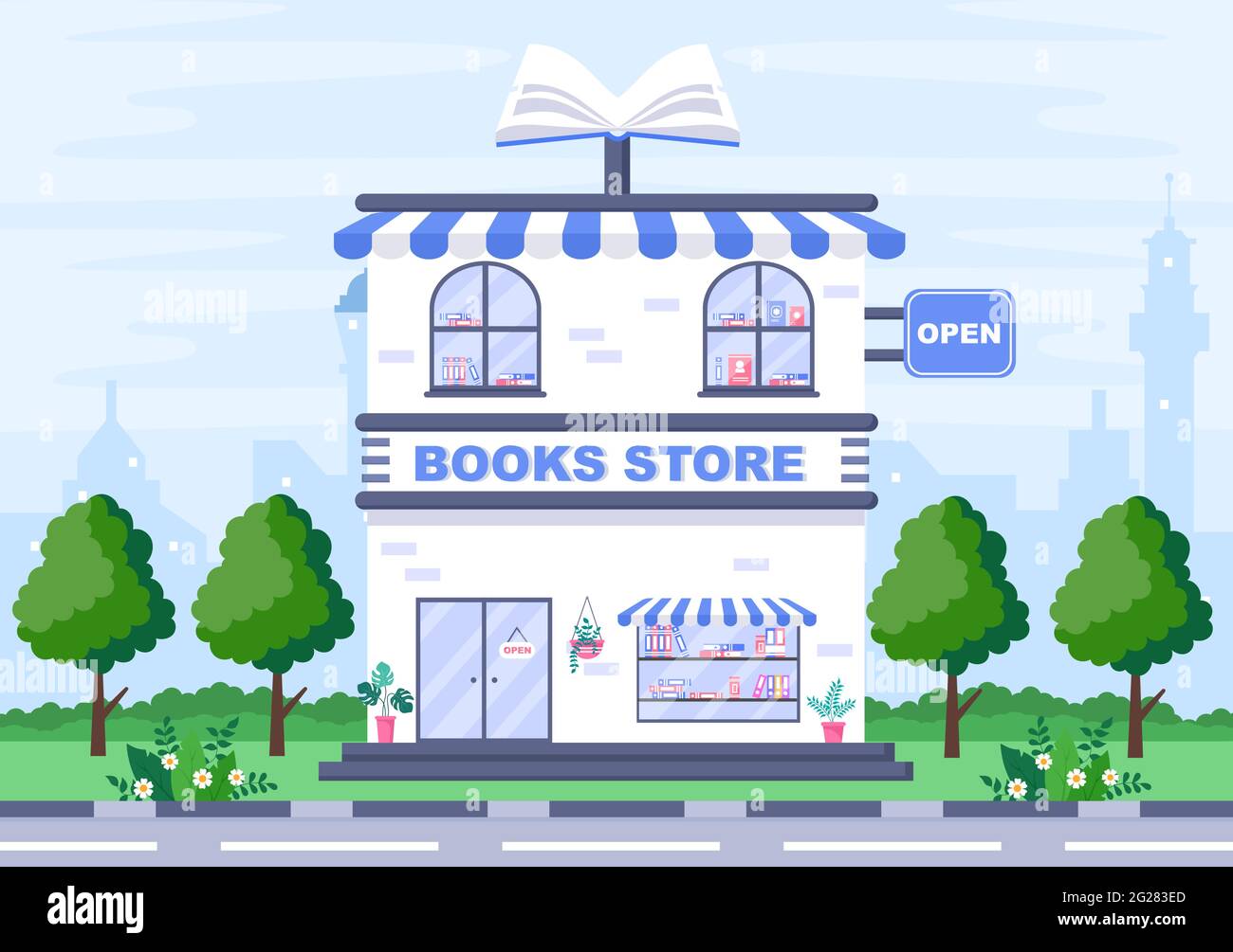 Bookstore Vector Illustration is A Place To Buy Books or Place Read ...