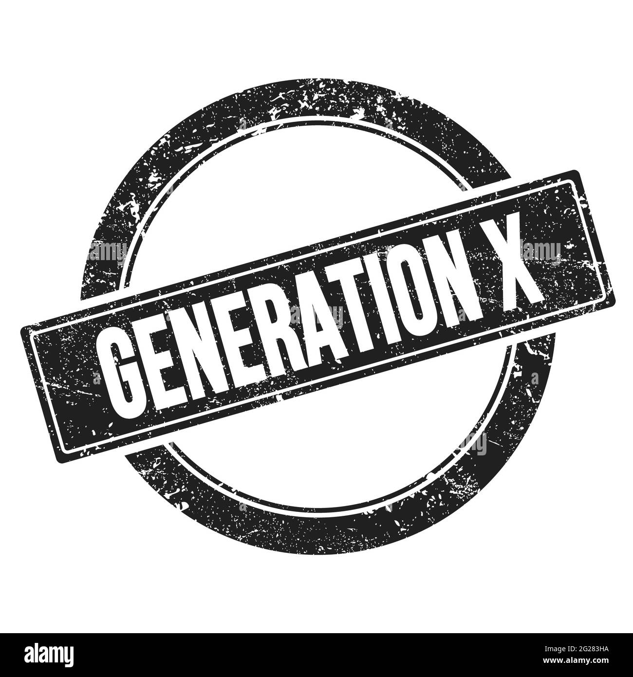 GENERATION X text on black grungy round vintage stamp Stock Photo - Alamy