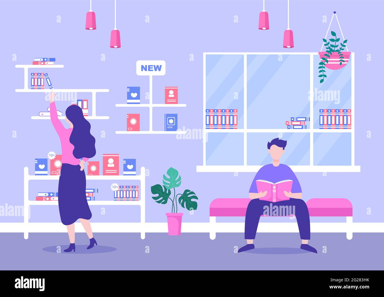 Bookstore Vector Illustration is A Place To Buy Books or Place Read ...