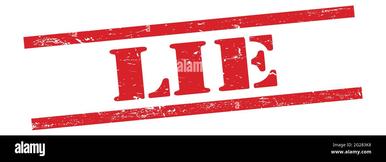 LIE text on red grungy vintage rubber stamp Stock Photo - Alamy