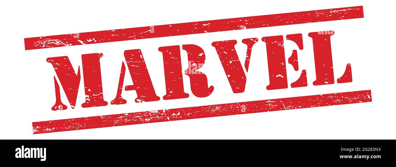 MARVEL text on red grungy vintage rubber stamp Stock Photo - Alamy