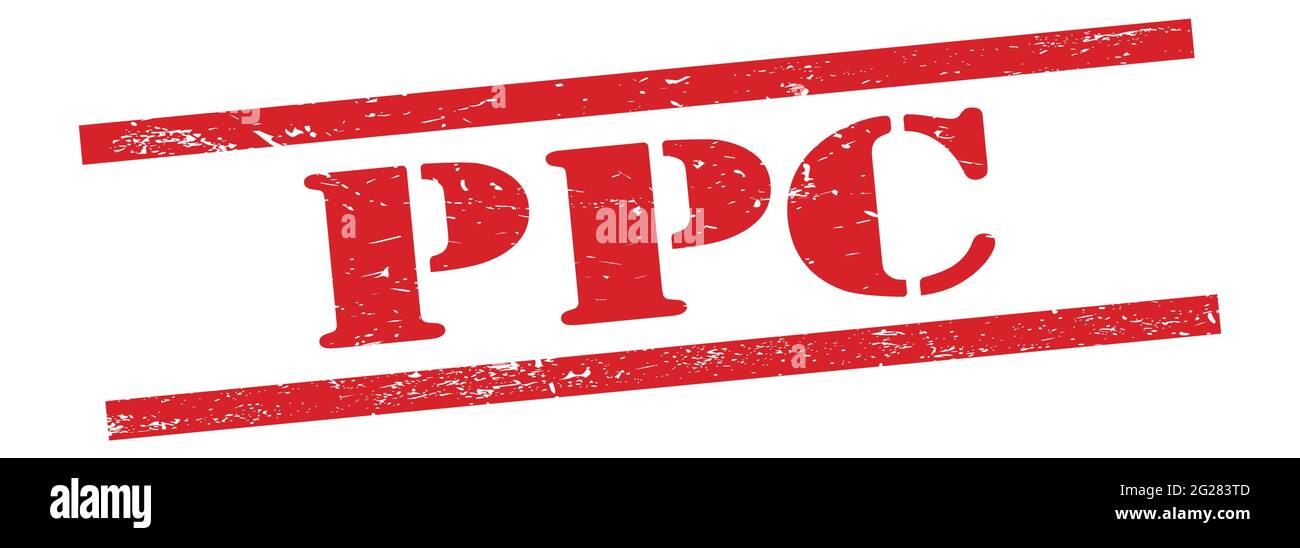 PPC text on red grungy vintage rubber stamp Stock Photo - Alamy