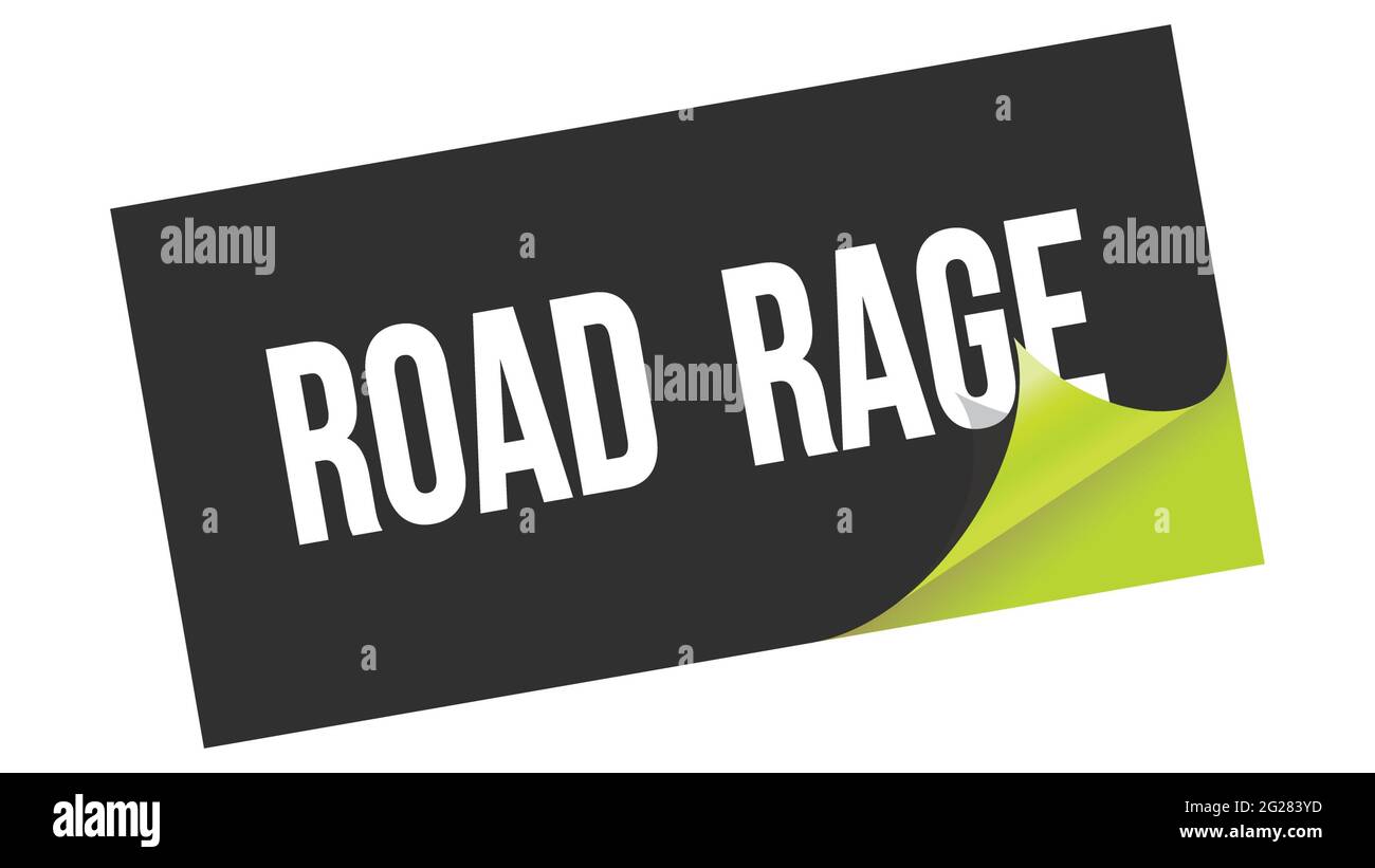 ROAD RAGE text written on black green sticker stamp Stock Photo - Alamy