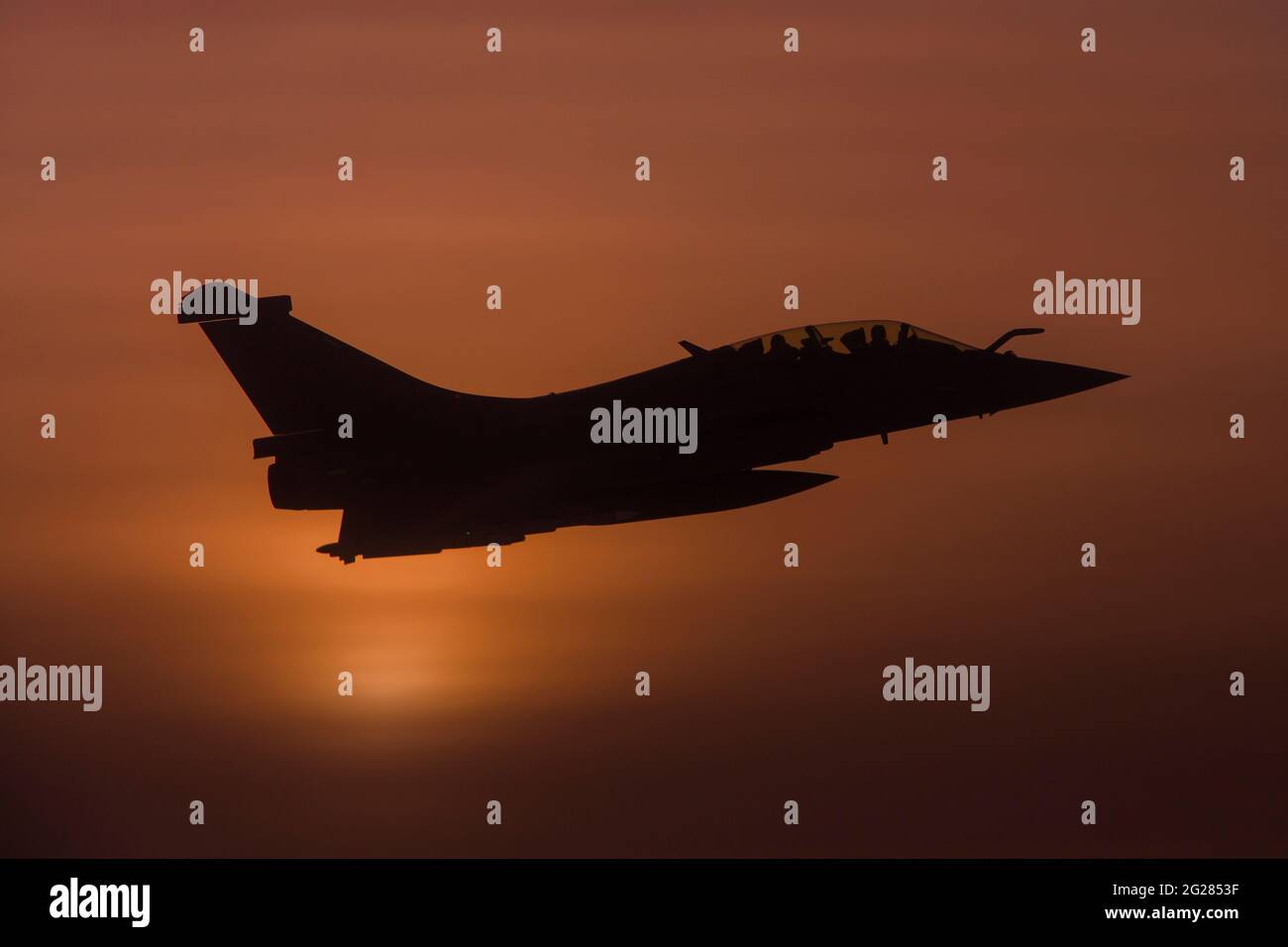 Rafale of the French Air Force at sunset Stock Photo - Alamy