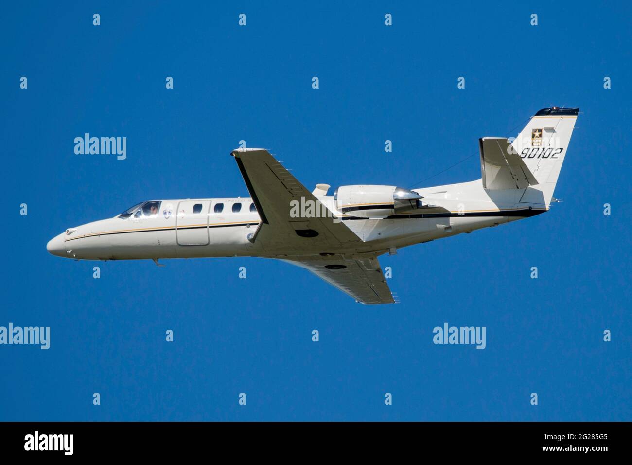 U.S. Army UC-35A Cessna Citation business jet in flight over Dresden ...