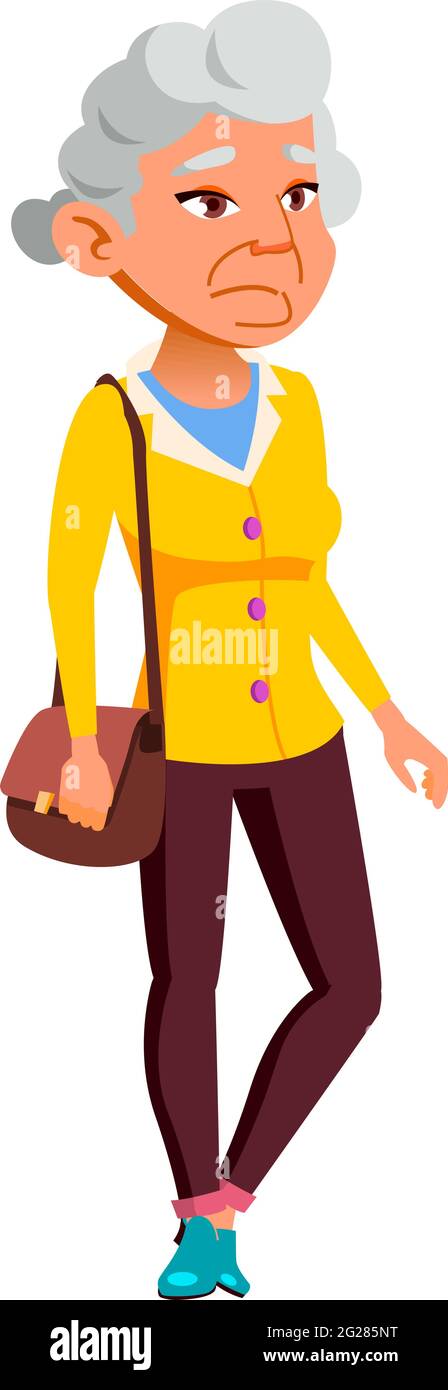 elderly caucasian lady lost in metro cartoon vector Stock Vector Image ...