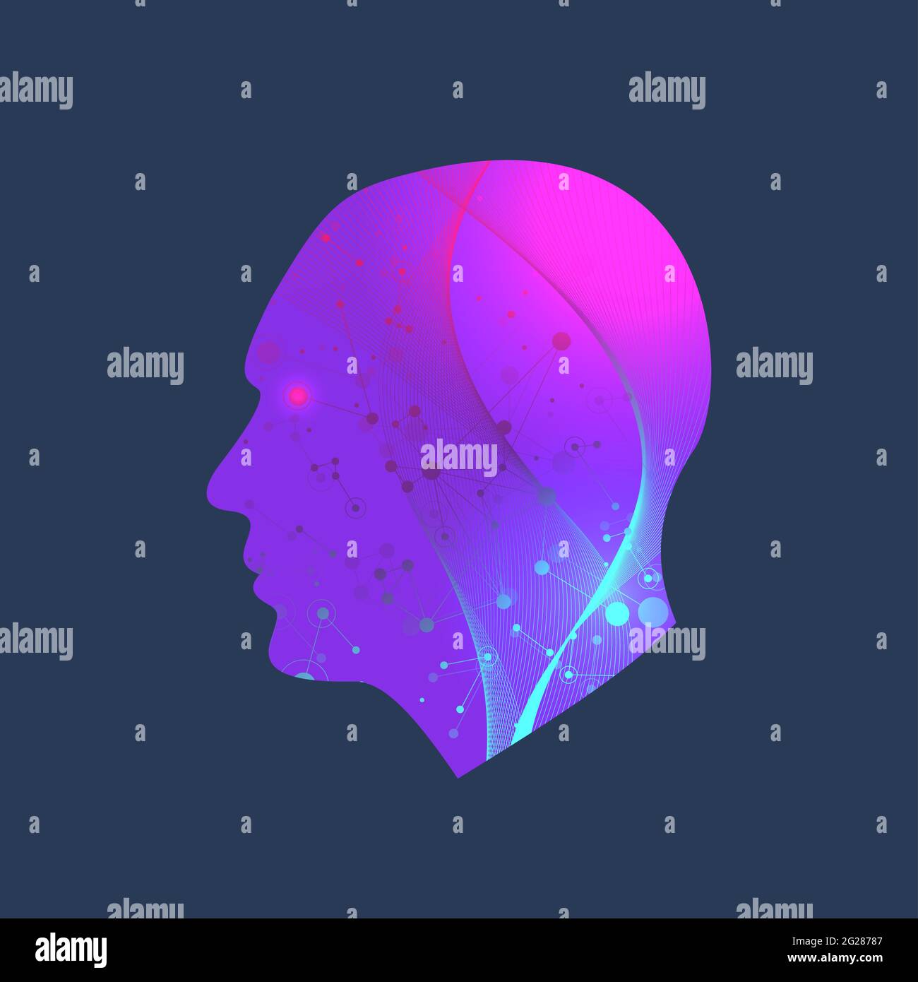 Artificial Intelligence and Machine Learning illustration Concept ...