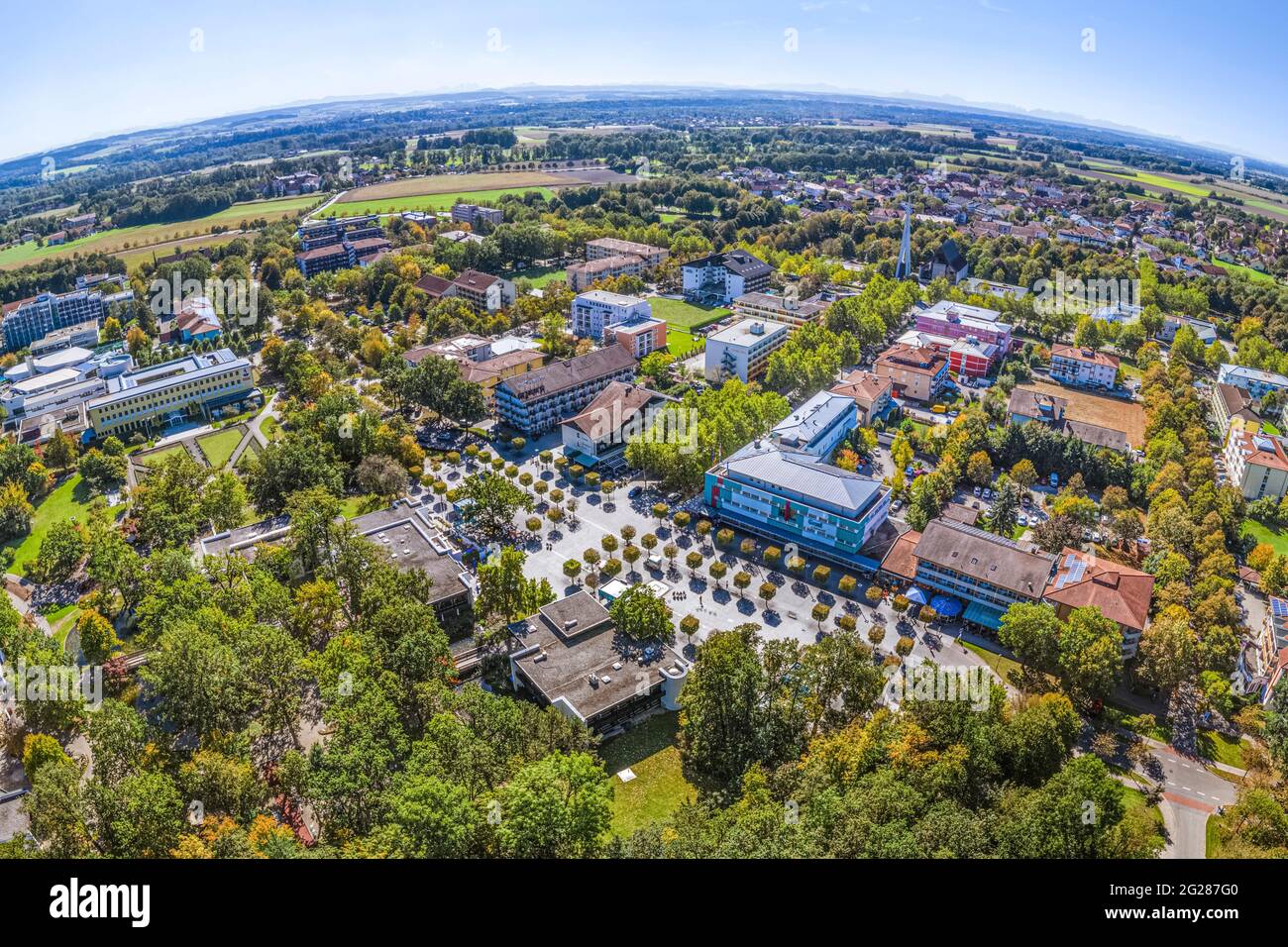 Aerial view to Bad Füssing Stock Photo - Alamy
