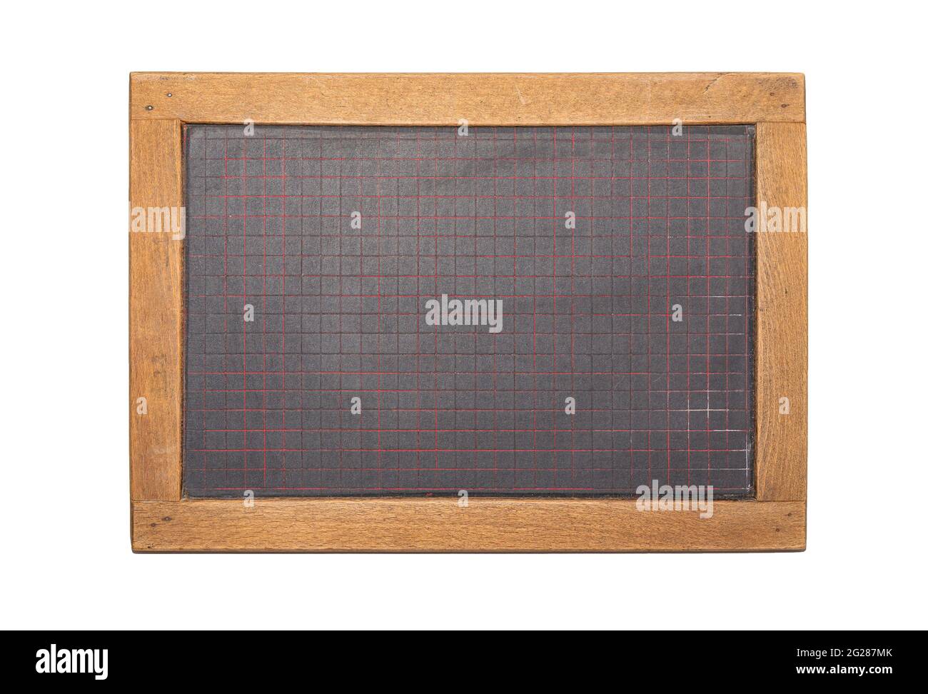 Old chalk board for math class. Probably made before 1930. Isolated on ...