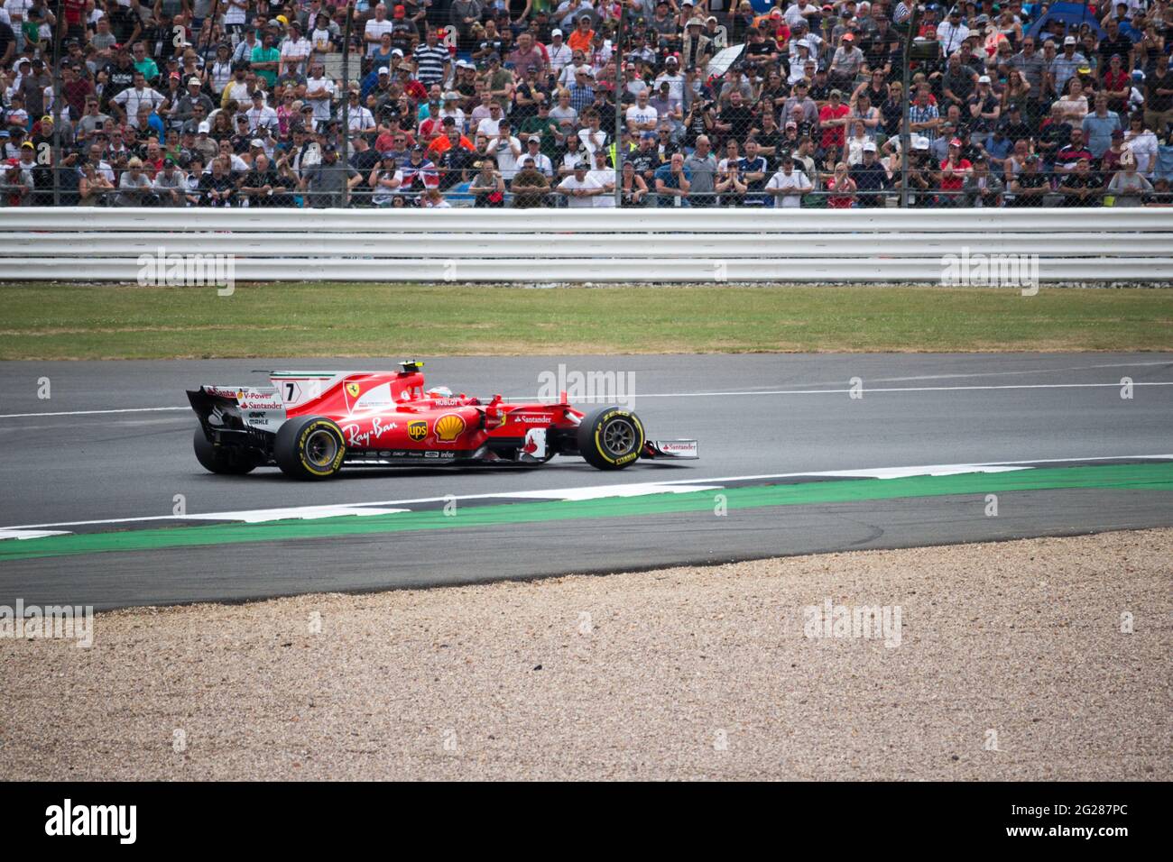 Ferrari F1 car during the race at the British GP at Silverstone, UK ...