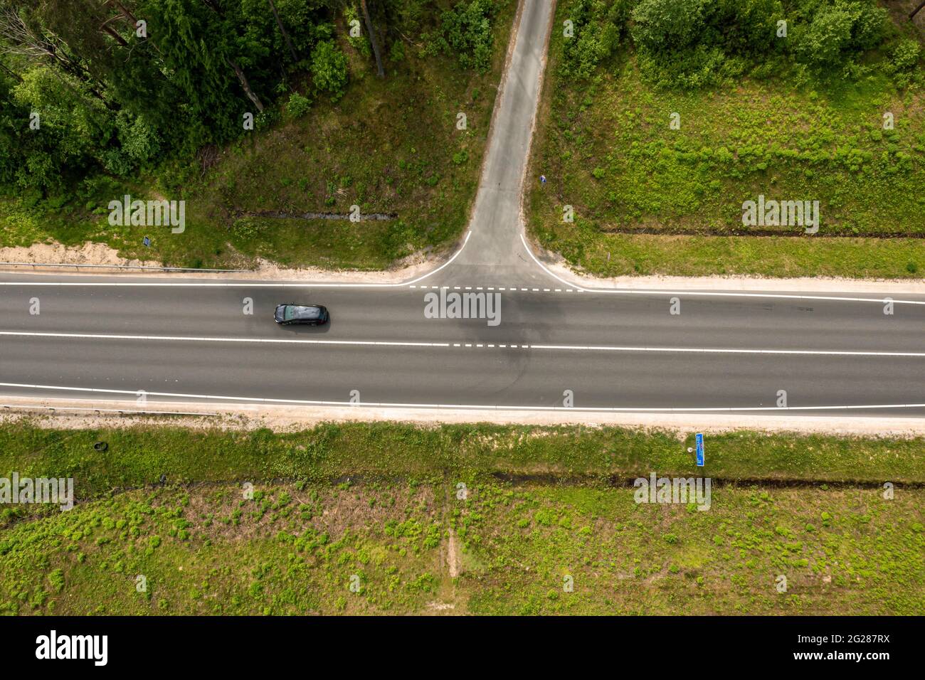 Aerial top shot over road hi-res stock photography and images - Alamy