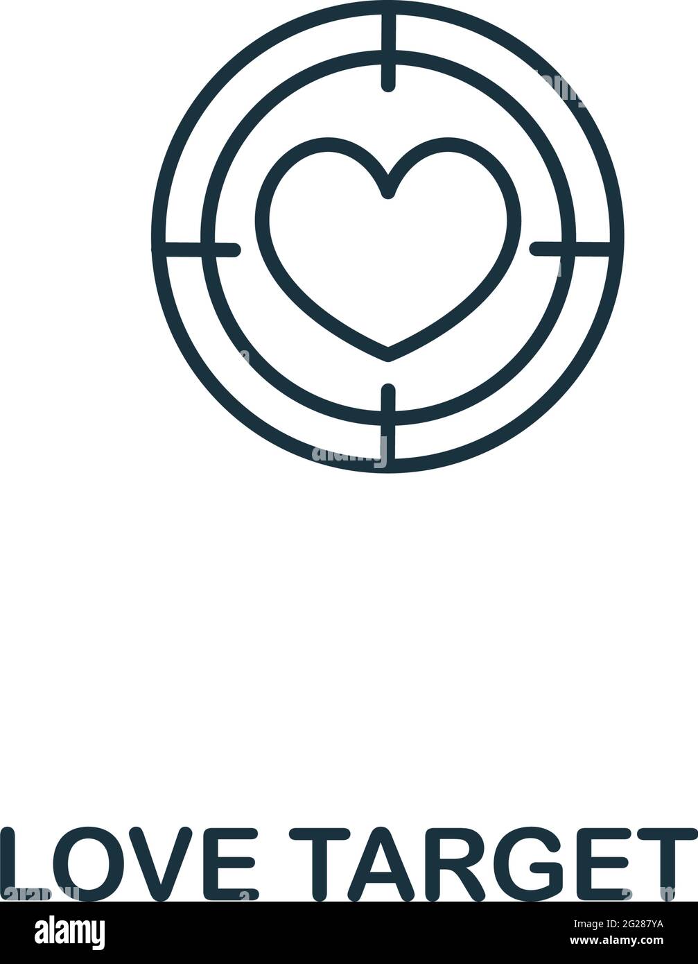 Love Target icon from valentines day collection. Simple line element ...