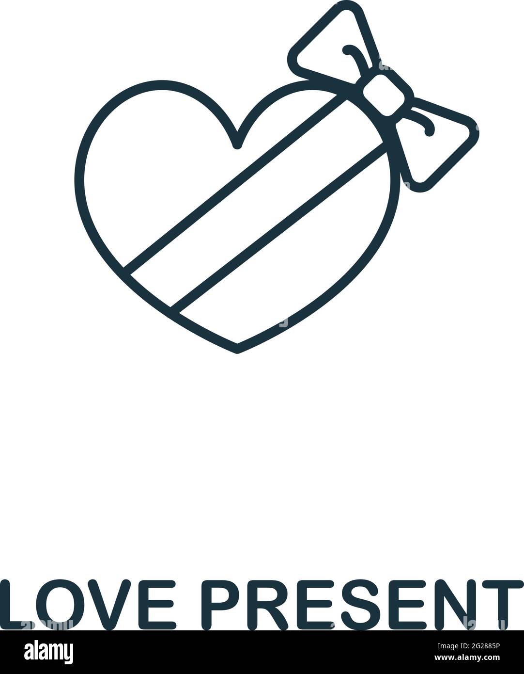 Love Present icon from valentines day collection. Simple line element ...