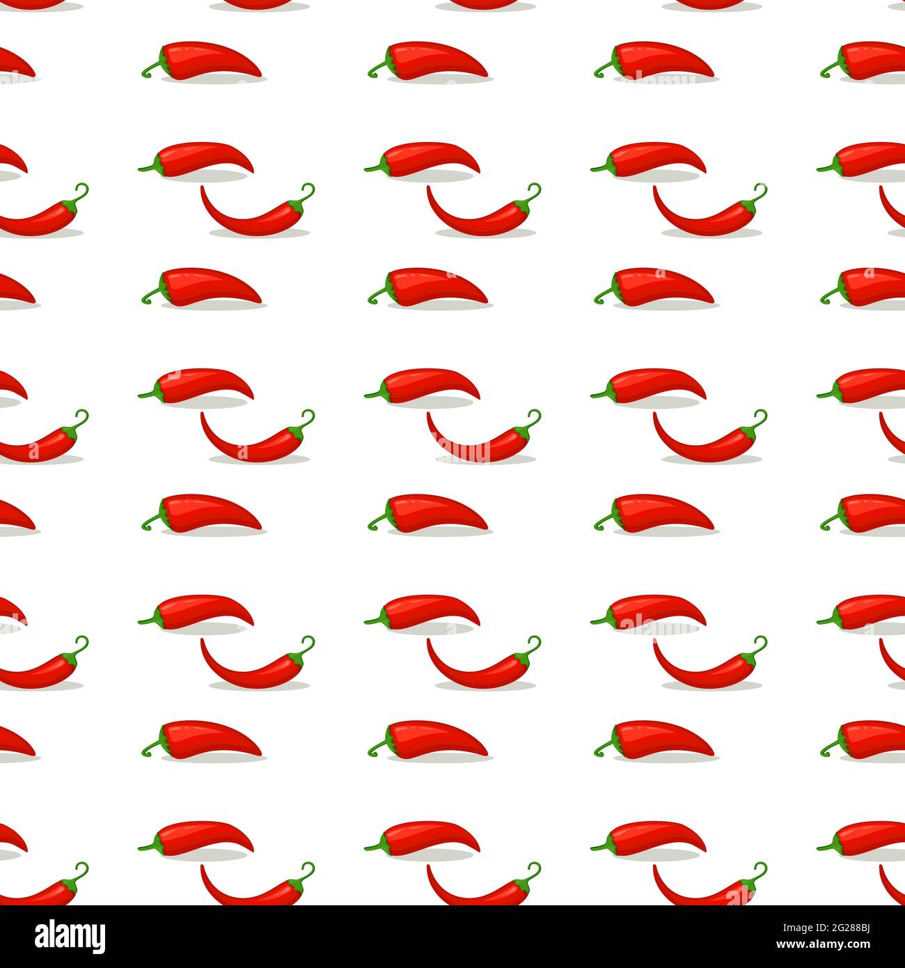 Simple hot chilli pepper pattern with various icons and symbols on ...
