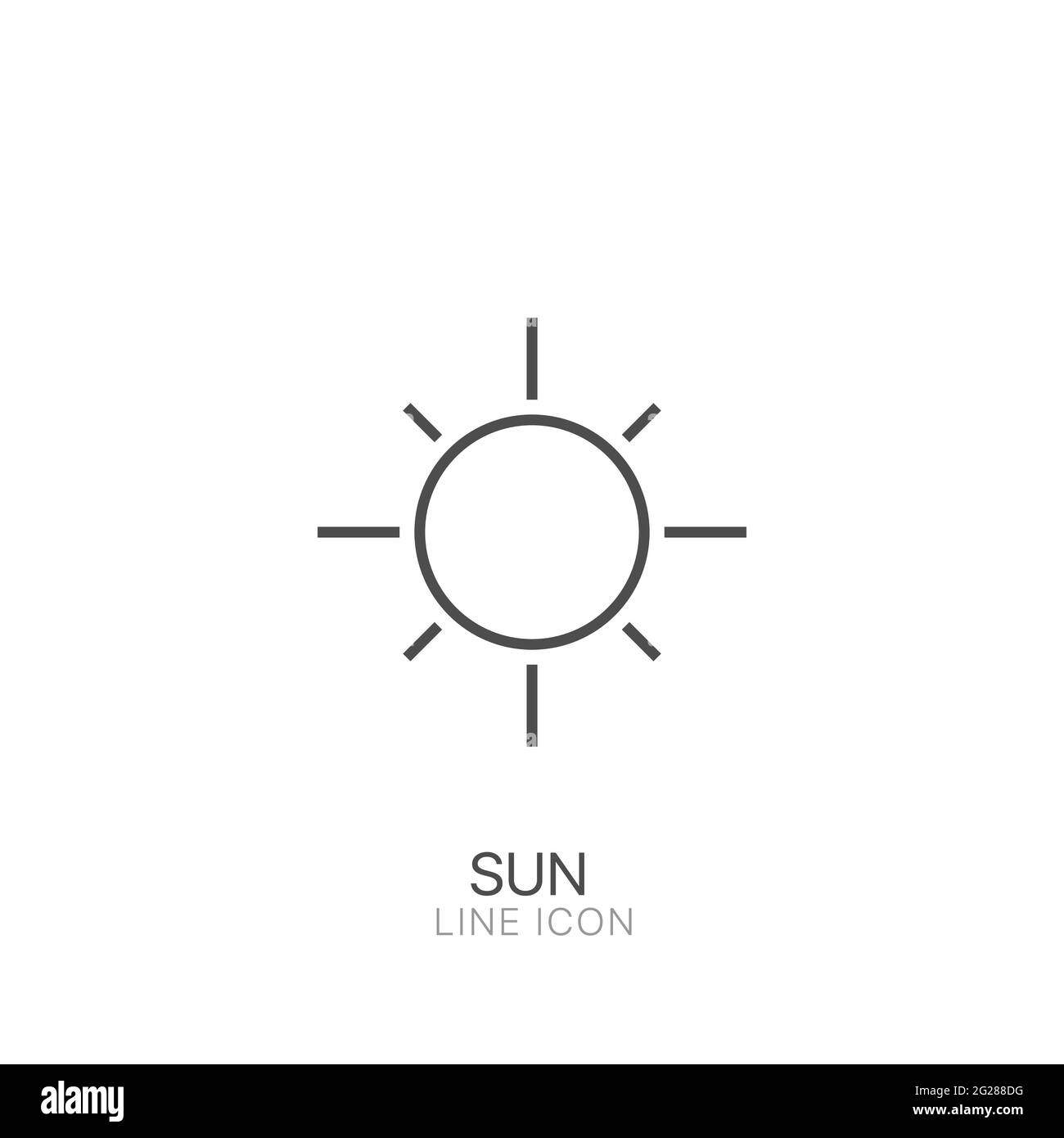 Sun outline simple vector icon. Editable stroke Stock Vector Image ...