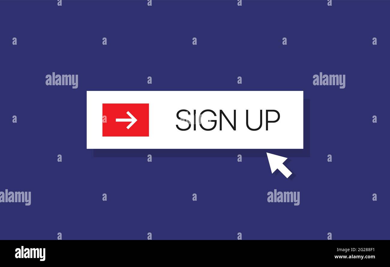 Sign up white button vector illustration for web Stock Vector Image ...