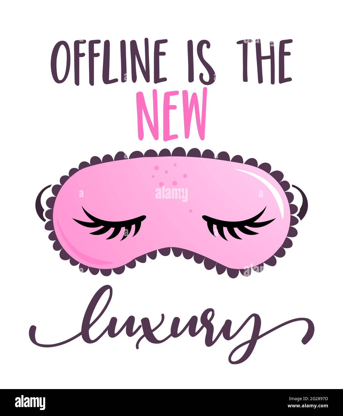 Offline is the new luxury - funny inspirational lettering design with ...