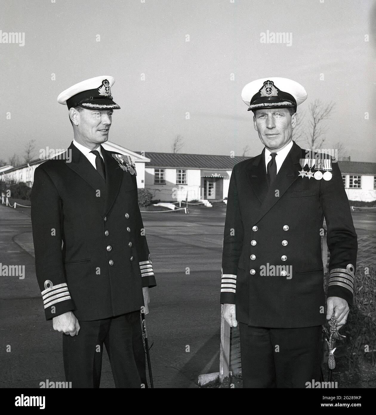 1960s, historical, outside at a military base, two decorated Royal ...