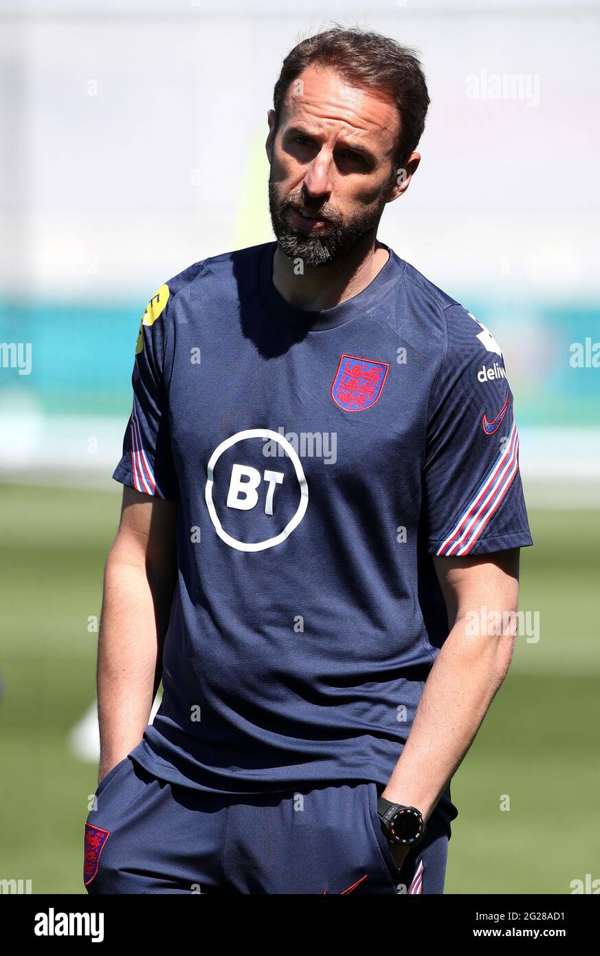 England manager Gareth Southgate during the training session at St ...