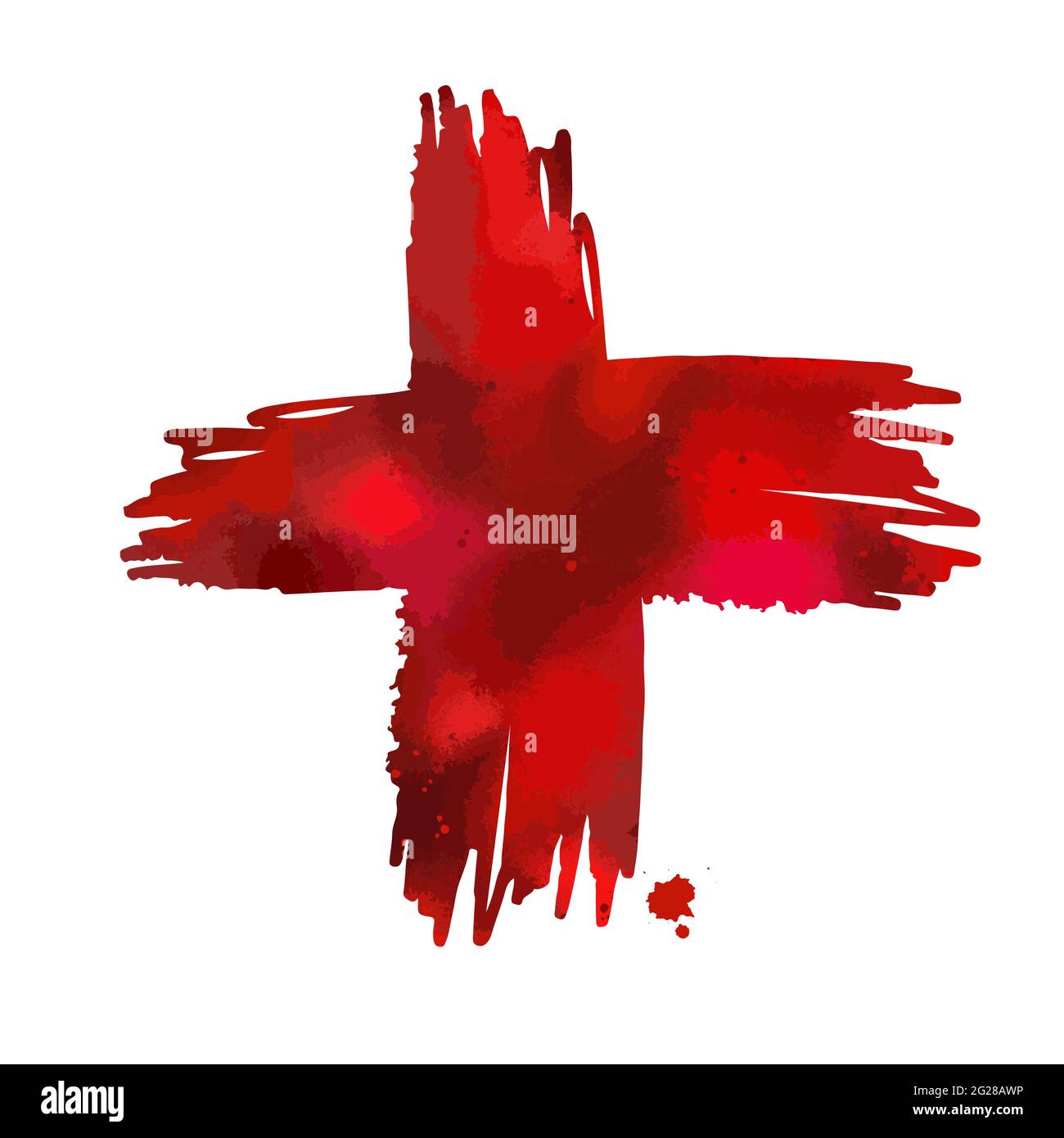 Red bloody cross. Cross made of Red blots. Happy easter. Vector ...