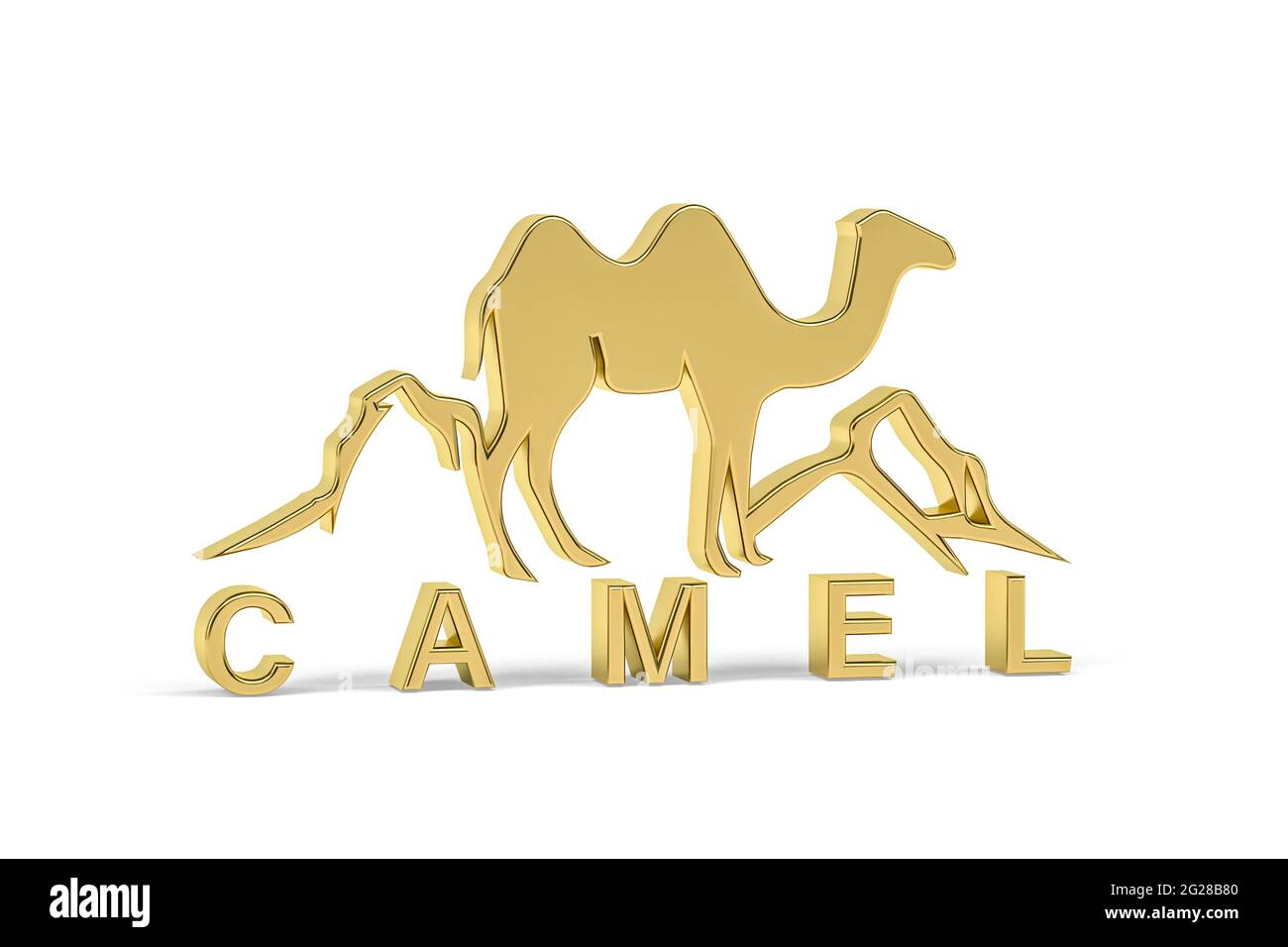 Golden 3d camel icon isolated on white background - 3d render Stock ...