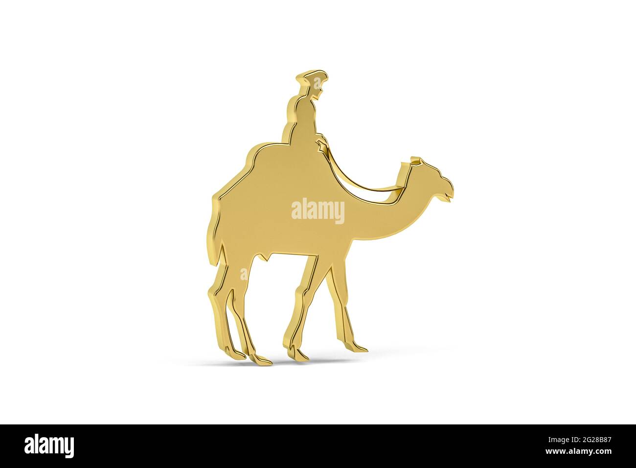 Golden 3d camel icon isolated on white background - 3d render Stock ...
