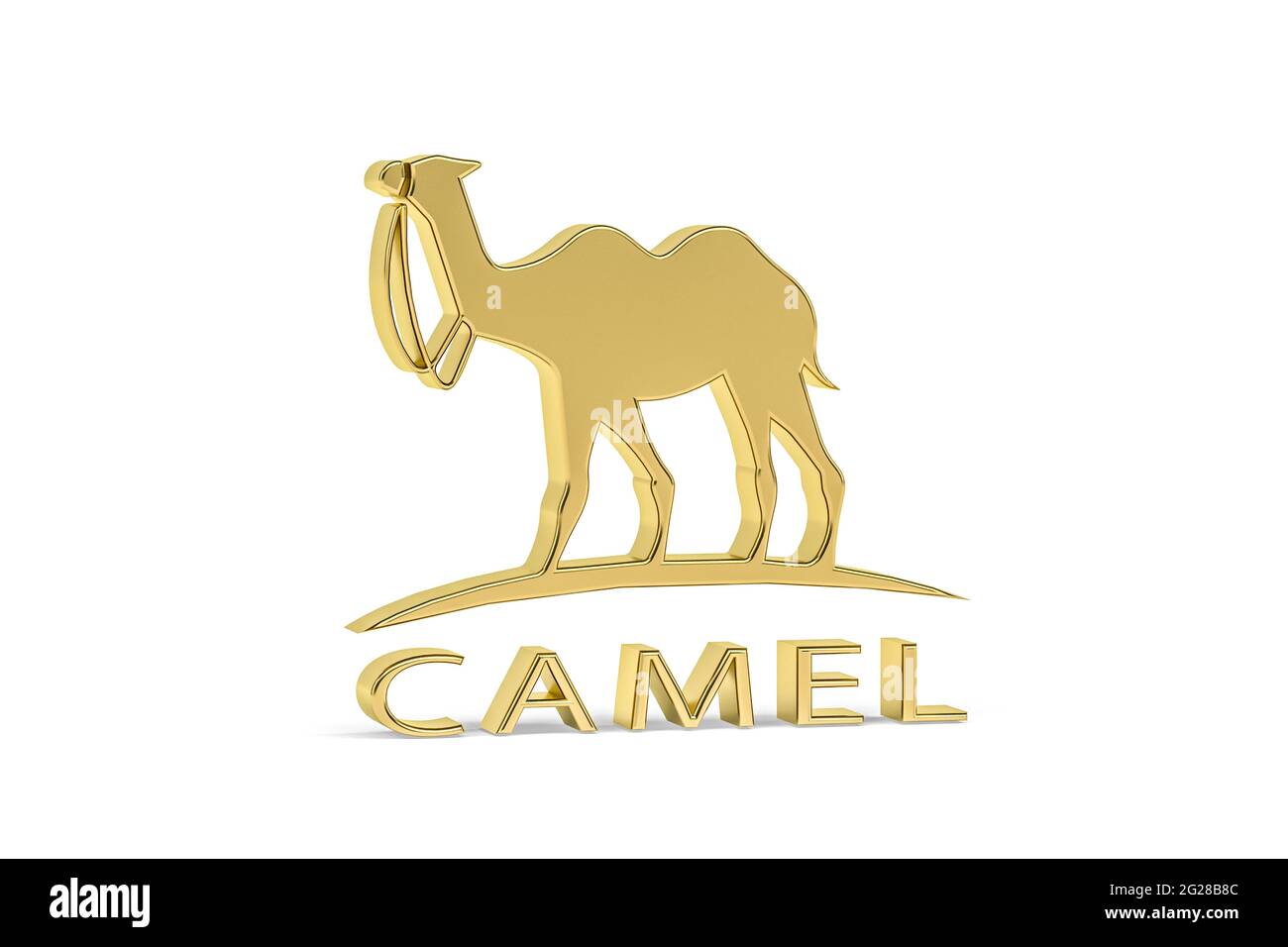 Golden 3d camel icon isolated on white background - 3d render Stock ...