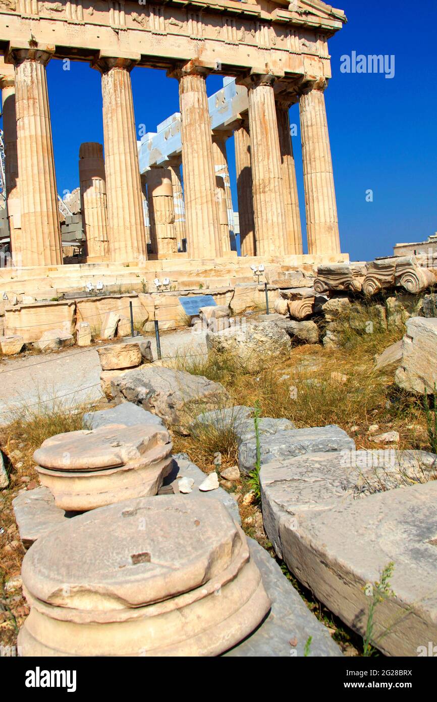 Parthenon Archaeological Site, Acropolis Ancient Ruins, Athens, Greece ...