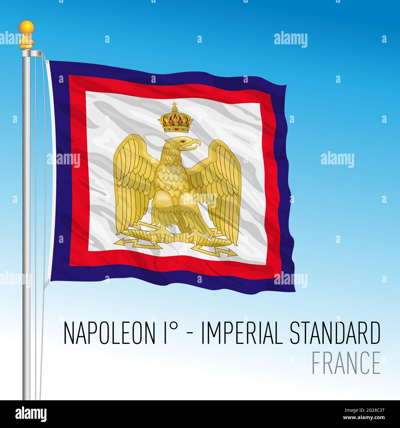 France, historical flag, imperial standard of Napoleon, vector ...