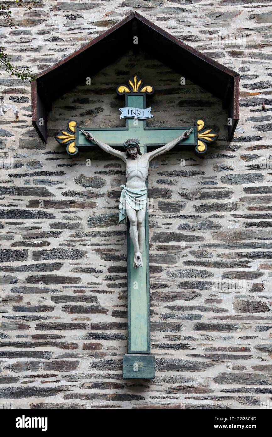 Crucifix image of Jesus Christ on the cross. The crucifix is a ...