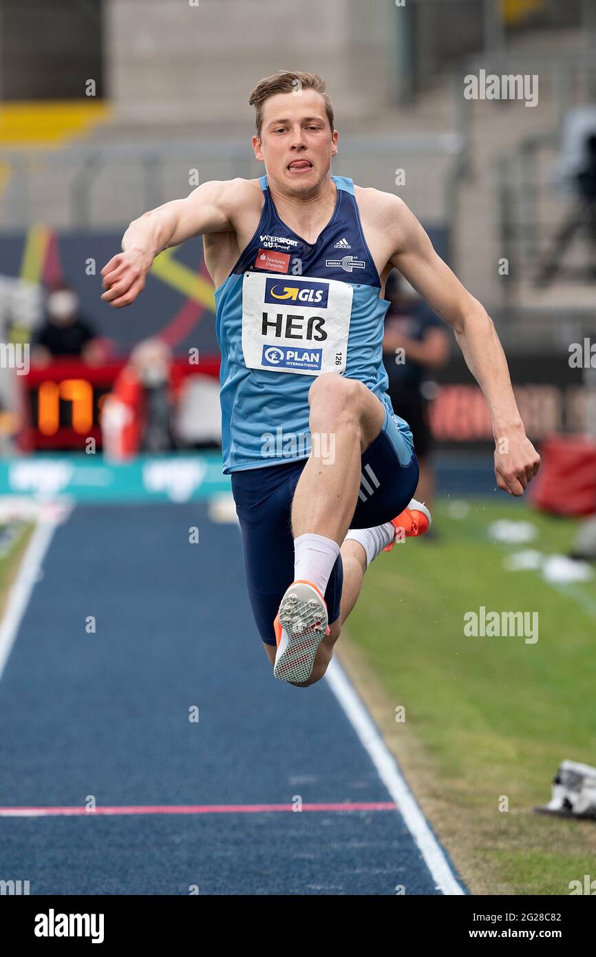 Winner, German champion, triple jumper Max HESS (LAC Erdgas Chemnitz ...